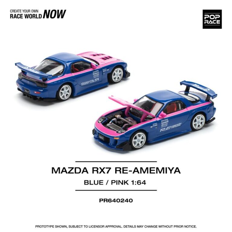 (Pre-Order) Pop Race RX7 RE-AMEMIYA Blue Pink (Oct2025) - Mini Toys World