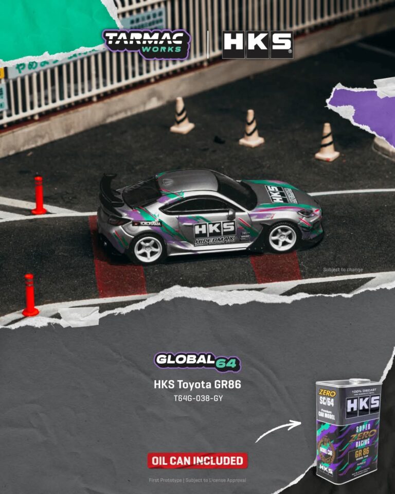 (Pre-Order) Tarmac Works HKS Toyota GR86 Grey (ETA- Aug2026) - Mini ...